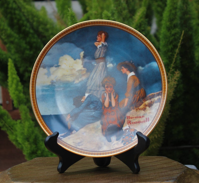 Vintage Norman Rockwell Plate: "waiting on the Shore" Limited Edition ...