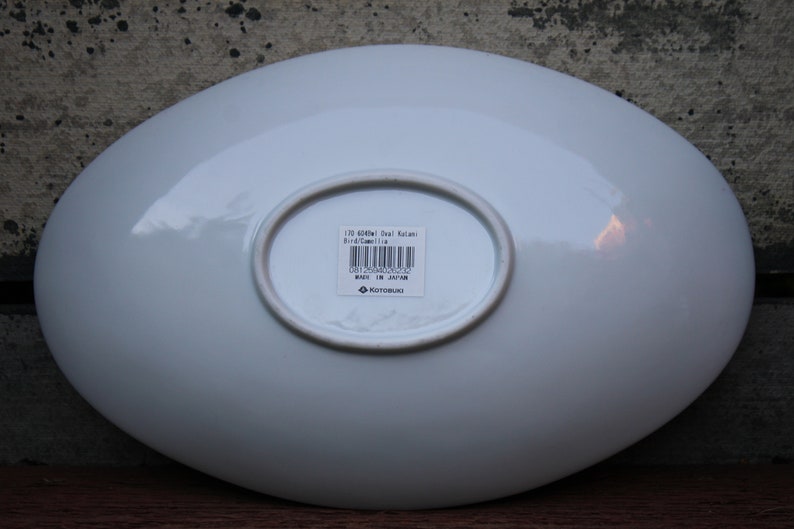 Japanese Oval Bowl, Kotobuki, Hand Painted," Bird/camellia," Porcelain ...