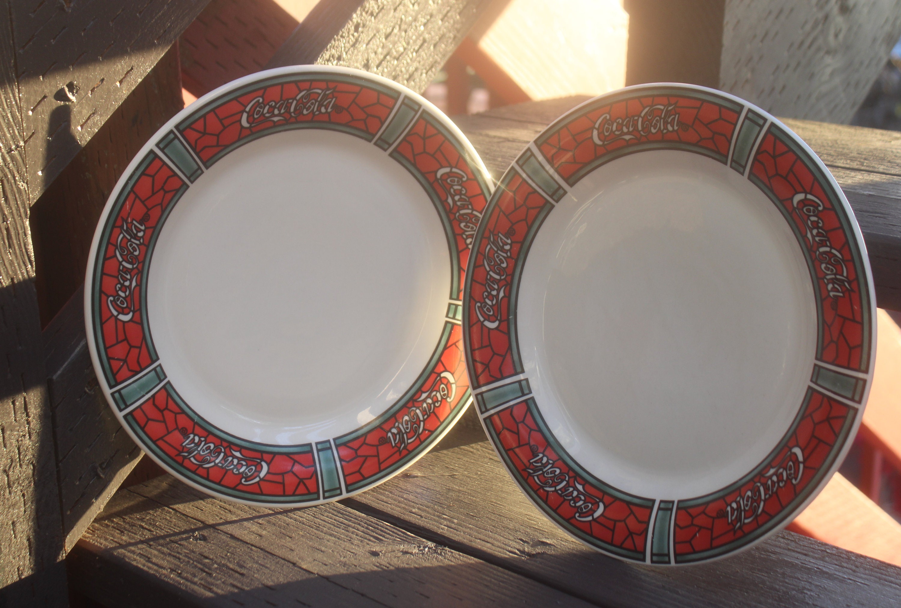 Set of 2, Vintage Coca Cola Dinner Plates, Gibson 1996, Large China ...