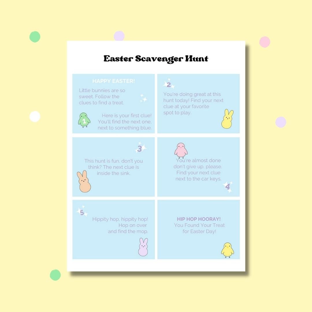 Easter Scavenger Hunt Printable | Easter Activity | Easter Printable ...