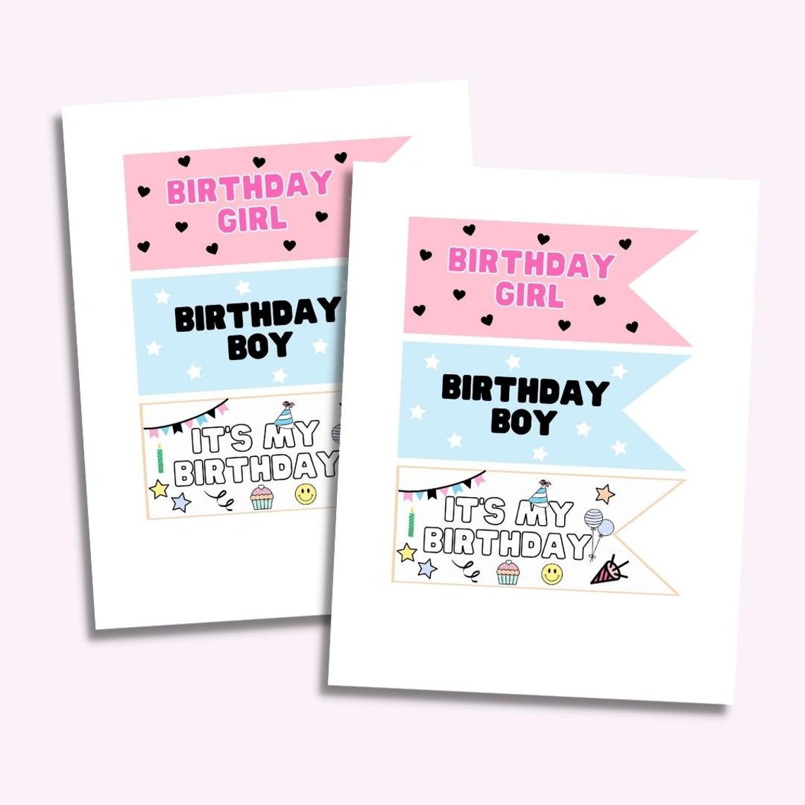 Printable Birthday Flags Printable Birthday Decor Birthday - Etsy