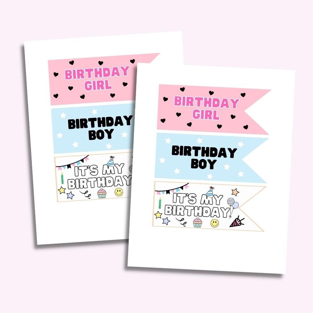 Printable Birthday Flags Printable Birthday Decor Birthday Banner ...
