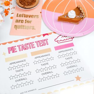 Thanksgiving Pie Taste Test Printable Thanksgiving Printable Pie Eating ...