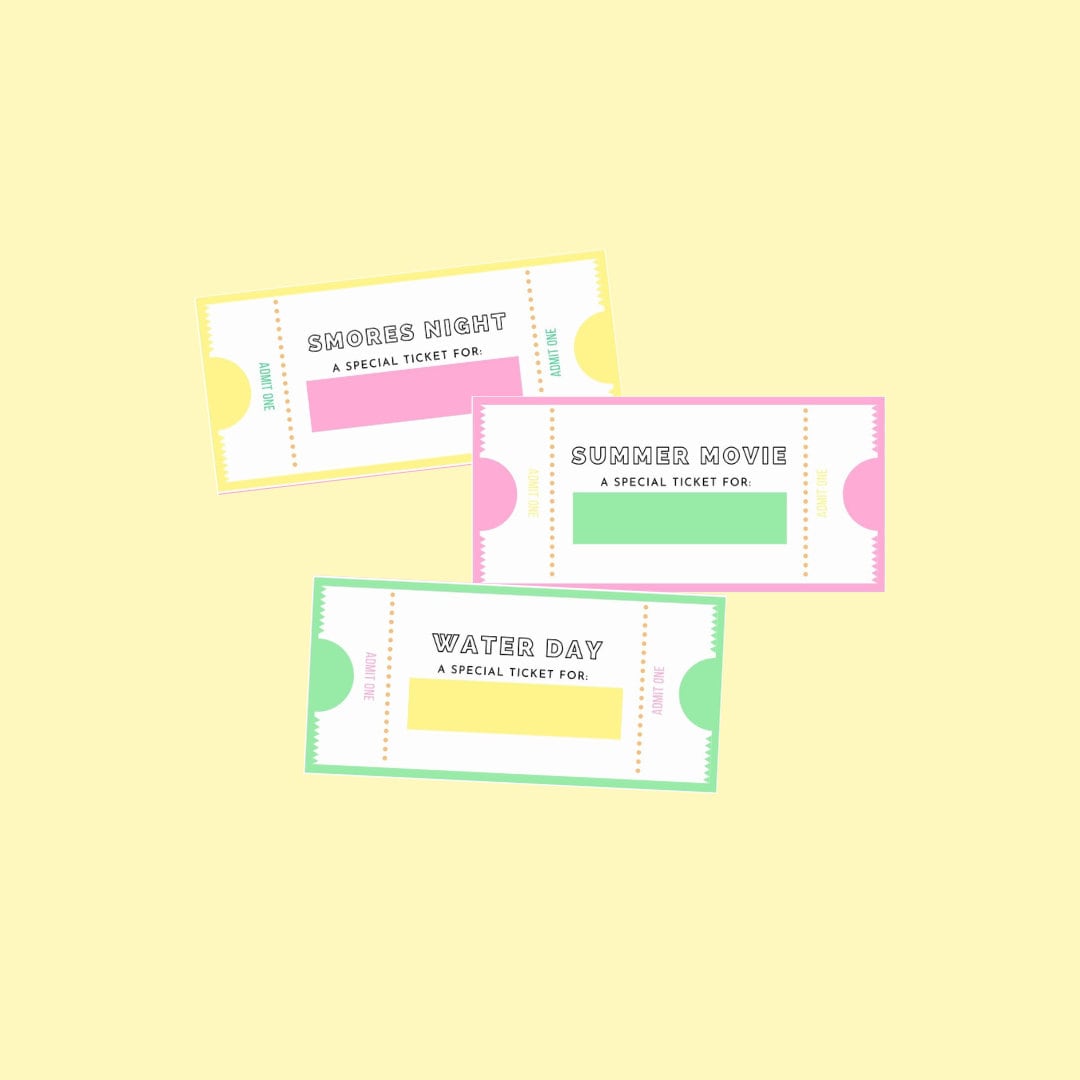 Summer Printable Tickets for Kids Kids Printable Activity for Kids ...