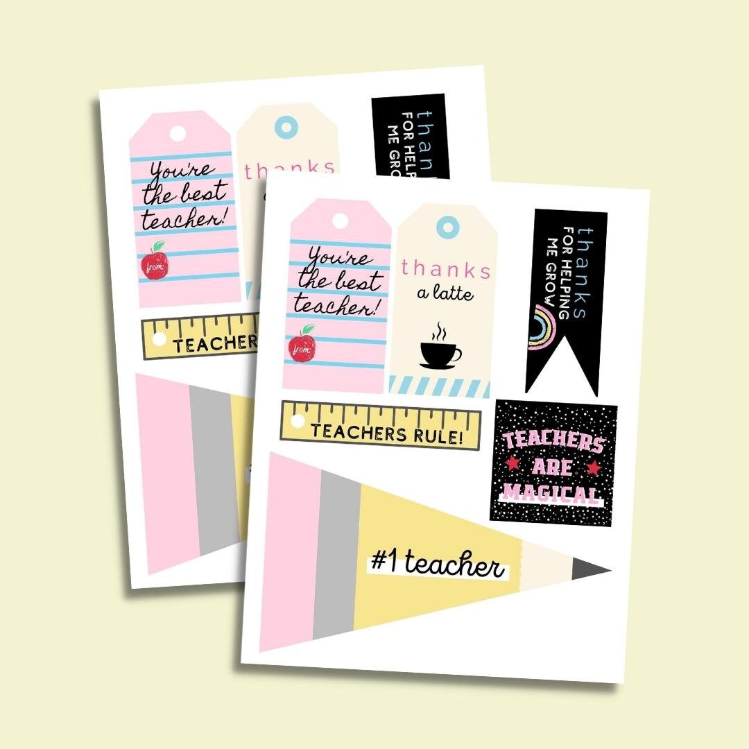 School Gifts Teacher Gift Tag Printable Teacher Appreciation Printable ...
