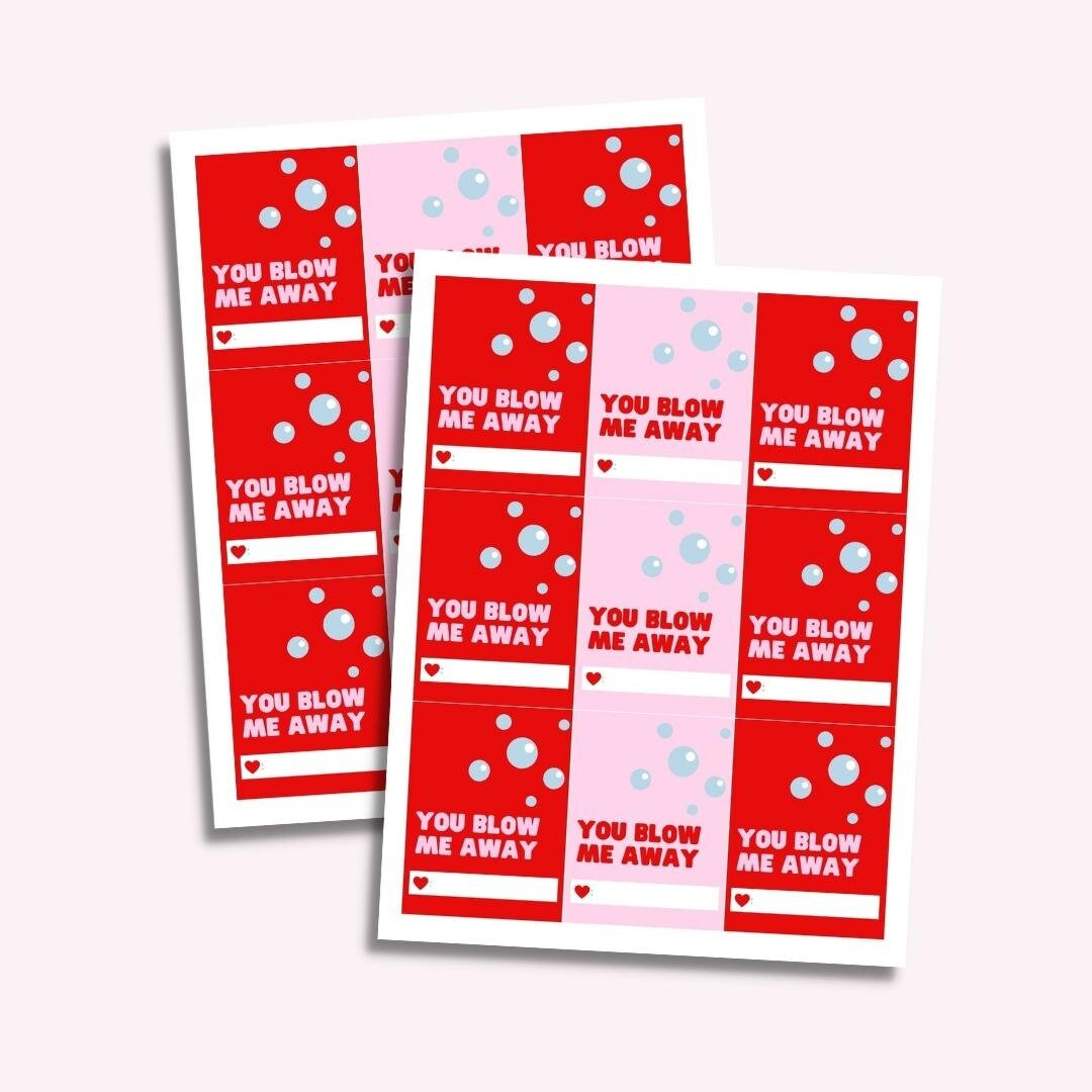Bubble Valentines Day Printable Instant Download DIY Valentines Bubbles ...