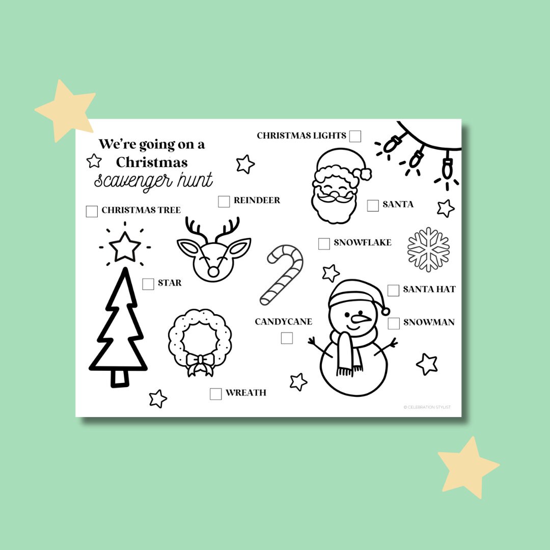 Christmas Scavenger Hunt Printable Printable Christmas Activity Holiday ...