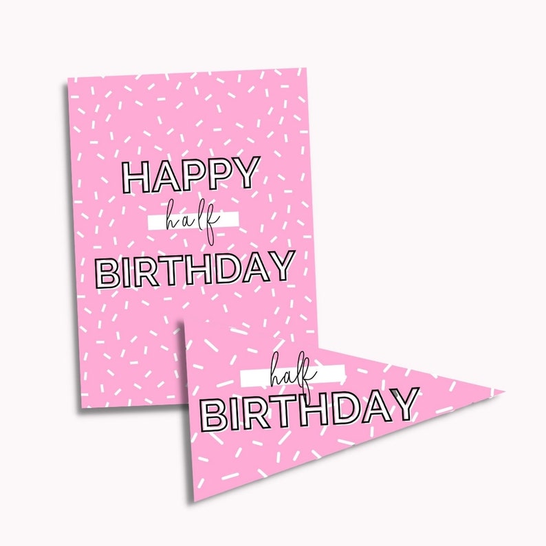 Happy Half Birthday Printable Pink Half Birthday Decor for Girls Half ...