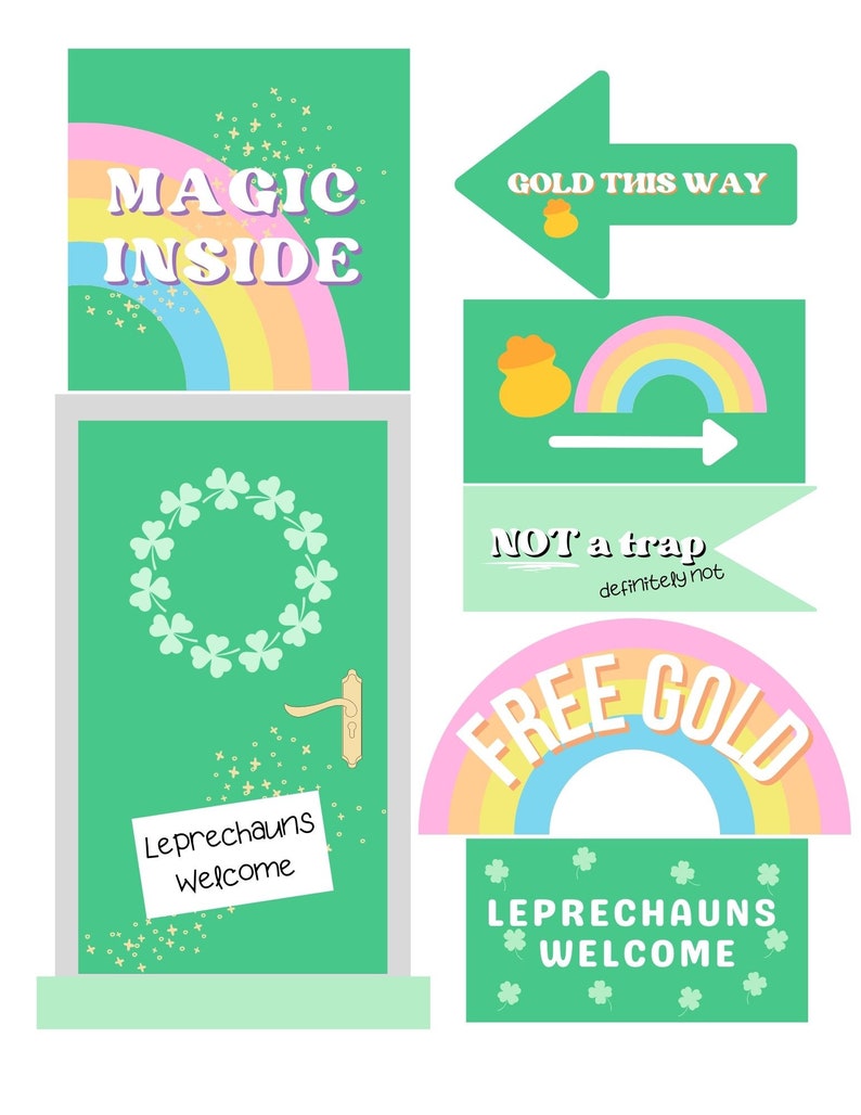 St. Patrick's Day Printable Leprechaun Trap Set St. - Etsy
