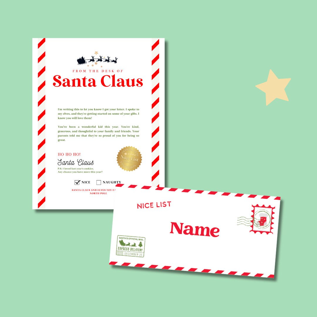 Santa Letter Printable Letter From Santa Christmas Letter - Etsy