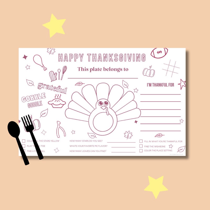 Thanksgiving Placemat - Etsy