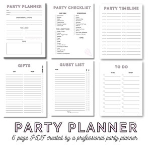 Party Planner Printable Holiday Planner Birthday Planning Party ...