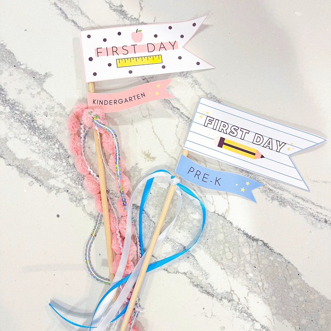 First Day of School Printable Pennant Flags for Kids Back to School ...