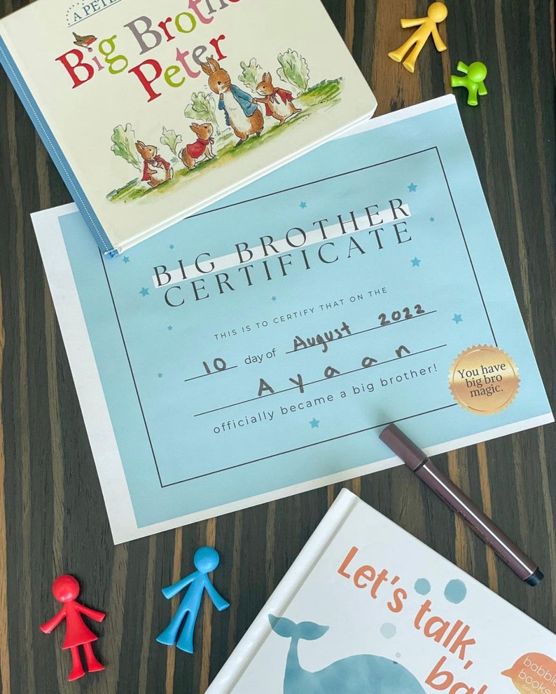 Big Brother Certificate Fillable Printable Big Bro Printable Promoted ...