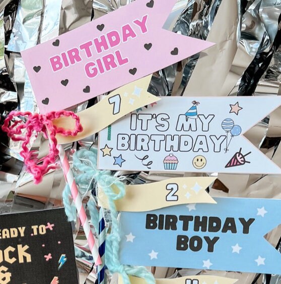 Printable Birthday Flags Printable Birthday Decor Birthday - Etsy