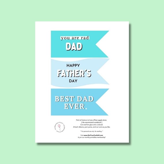Father's Day Printable Flag Fathers Day Flag | Etsy
