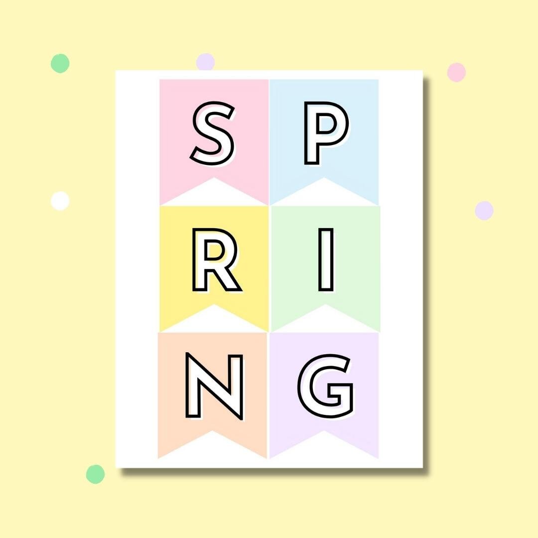 Spring Banner Printable Spring Party Decor Easter Banner Printable ...