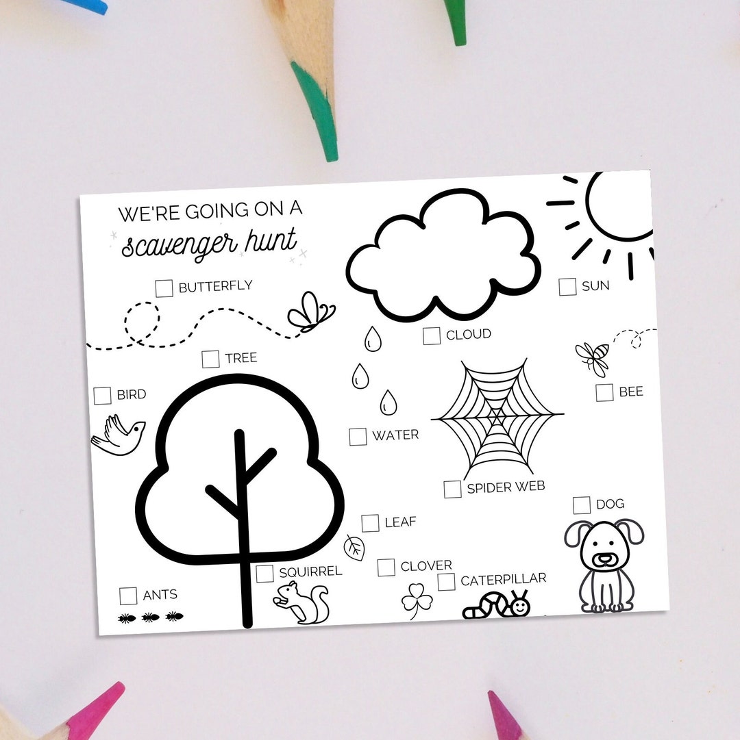 Nature Scavenger Hunt Printable Outside Kids Activity Outdoor Printable ...