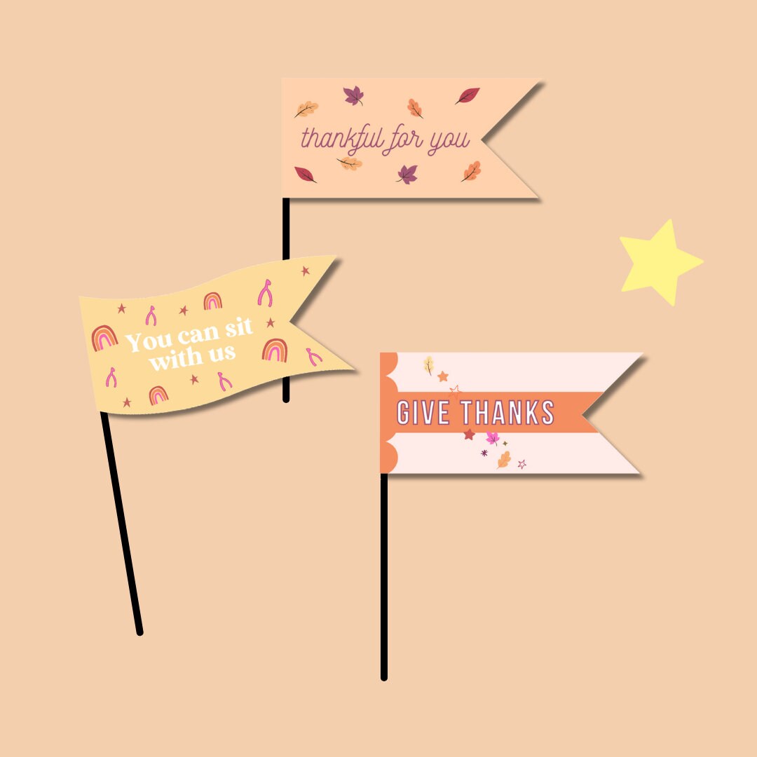 Thanksgiving Printable Flags Thanksgiving Banner - Etsy