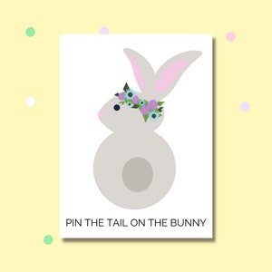 Easter Bunny Game Printable | Pin the Tail on the Bunny | Easter ...
