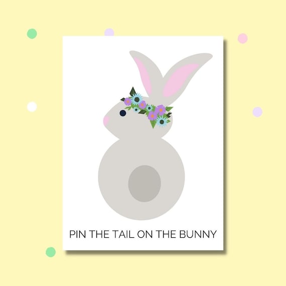 Easter Bunny Game Printable Pin the Tail on the Bunny | Etsy
