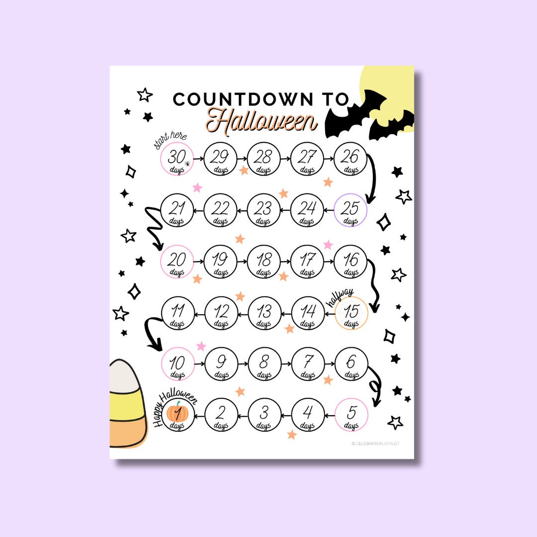 Countdown to Halloween Printable | Do a Dot Bingo Marker Halloween ...