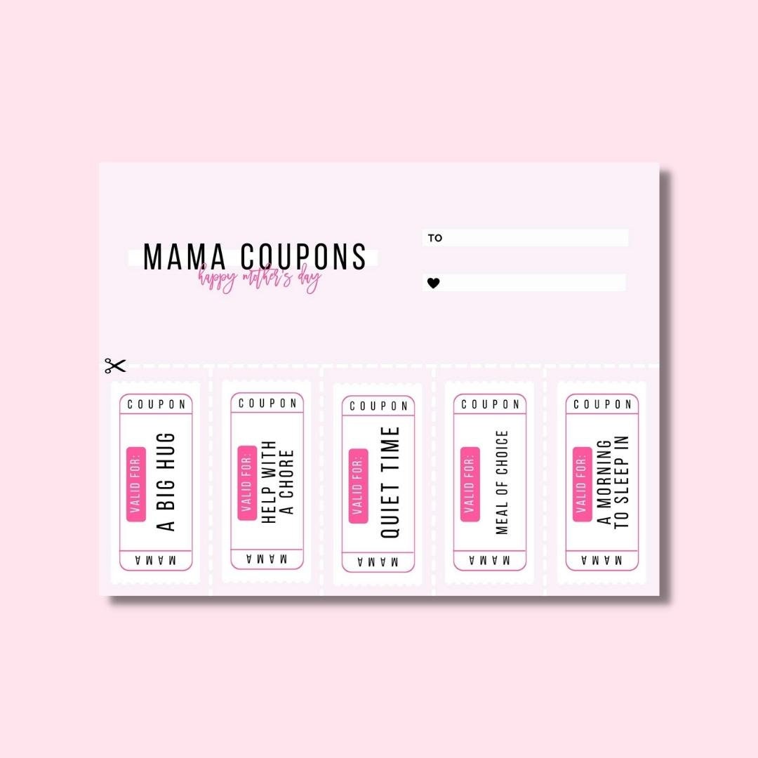 Mother's Day Printable Coupons Mothers Day Gift Printable Mothers Day ...