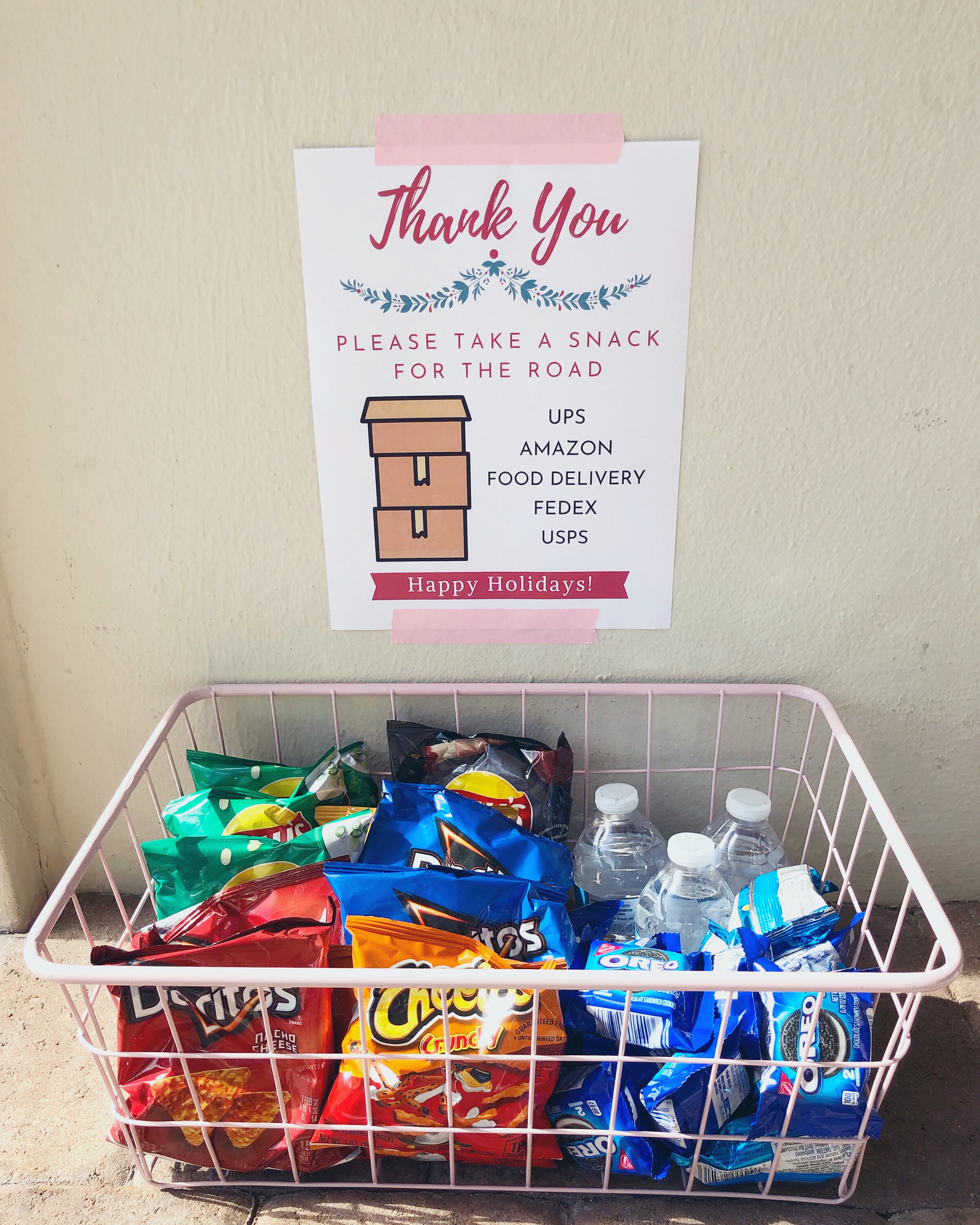 Thank You Printable for Delivery Drivers Snack Sign USPS Fedex UPS ...