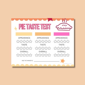 Thanksgiving Pie Taste Test Printable Thanksgiving Printable Pie Eating ...