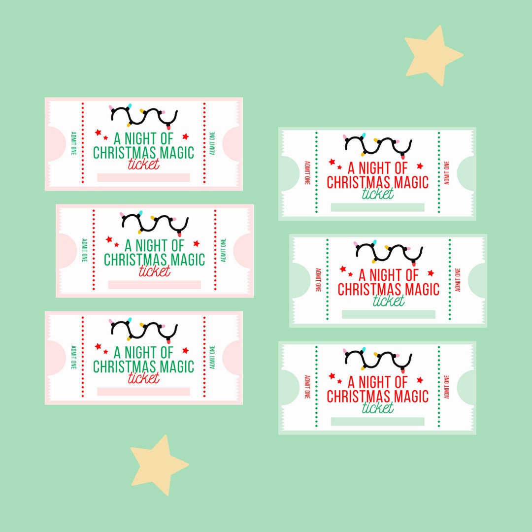 Magical Night Tickets Printable Christmas Tickets Customizable Movie ...