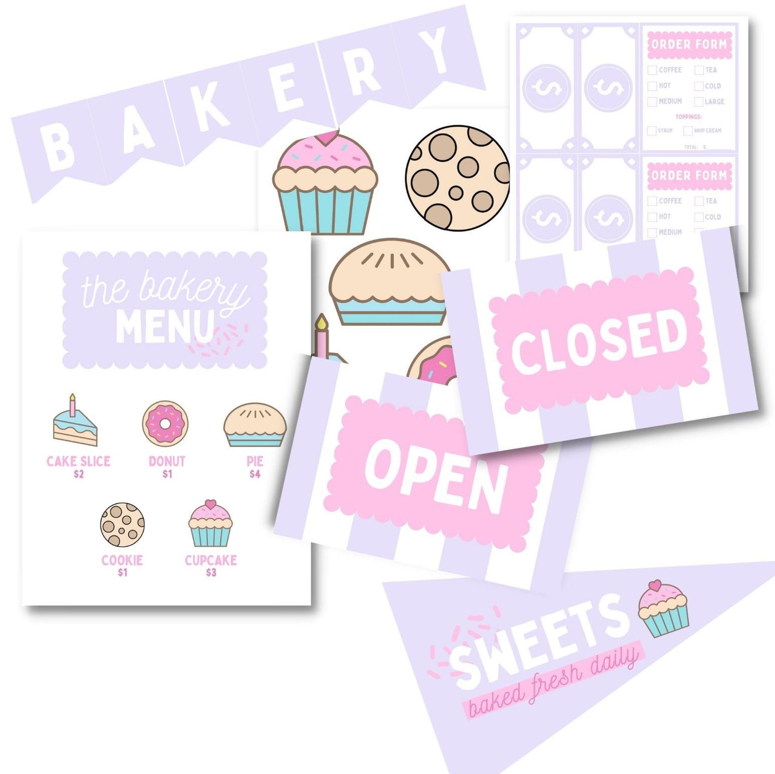 Bakery Printables Pretend Play Kids Bakery Printable - Etsy