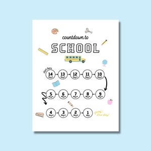 Countdown to First Day of School Printable for Kids | Back to School ...