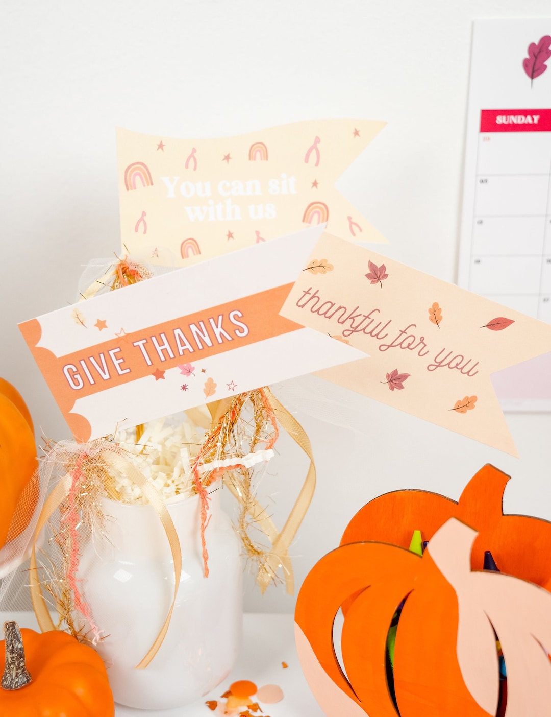 Thanksgiving Printable Flags Thanksgiving Banner Thanksgiving Sign ...