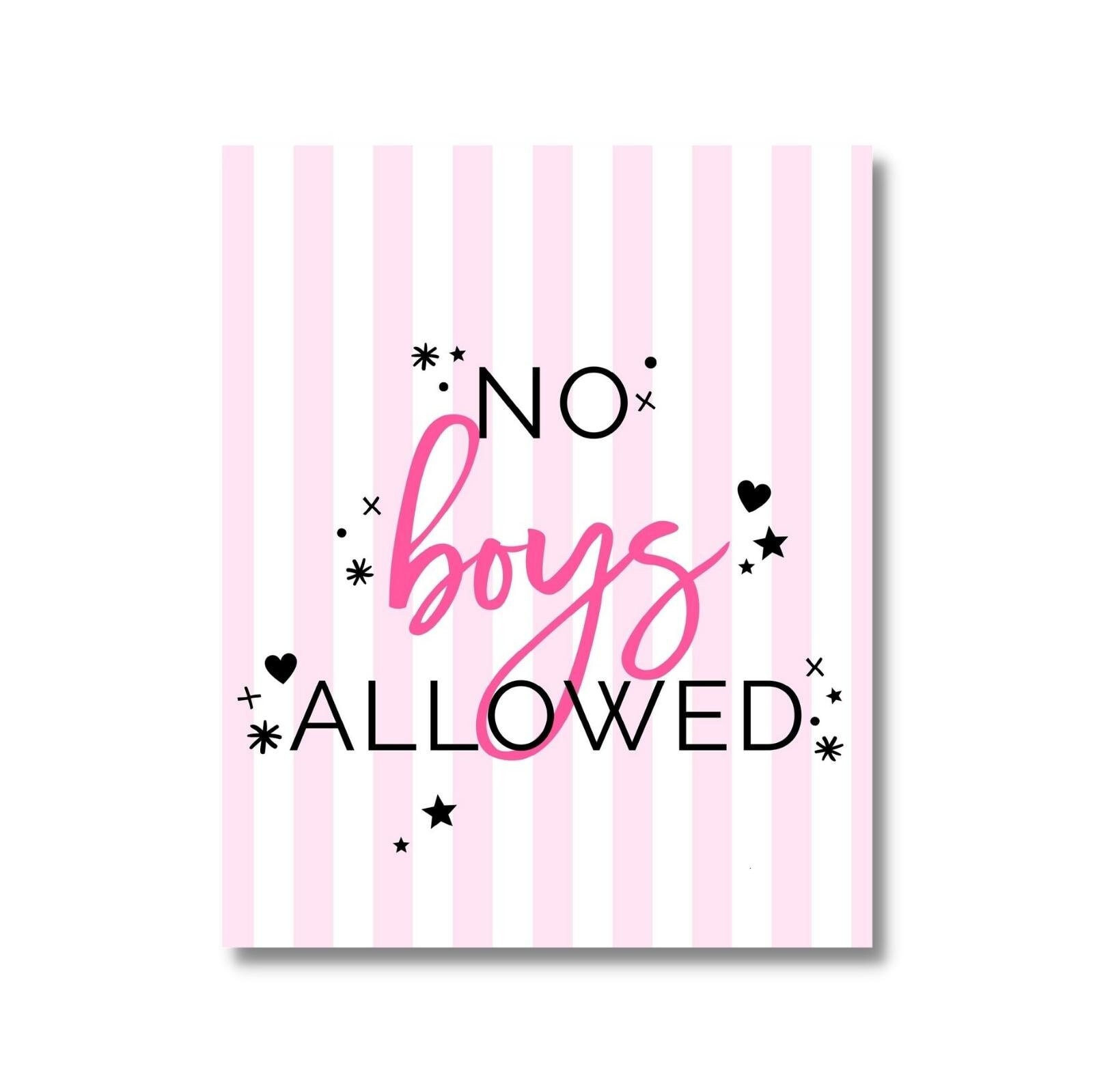 No Boys Allowed Printable Decor Sign for Valentine's Day - Etsy