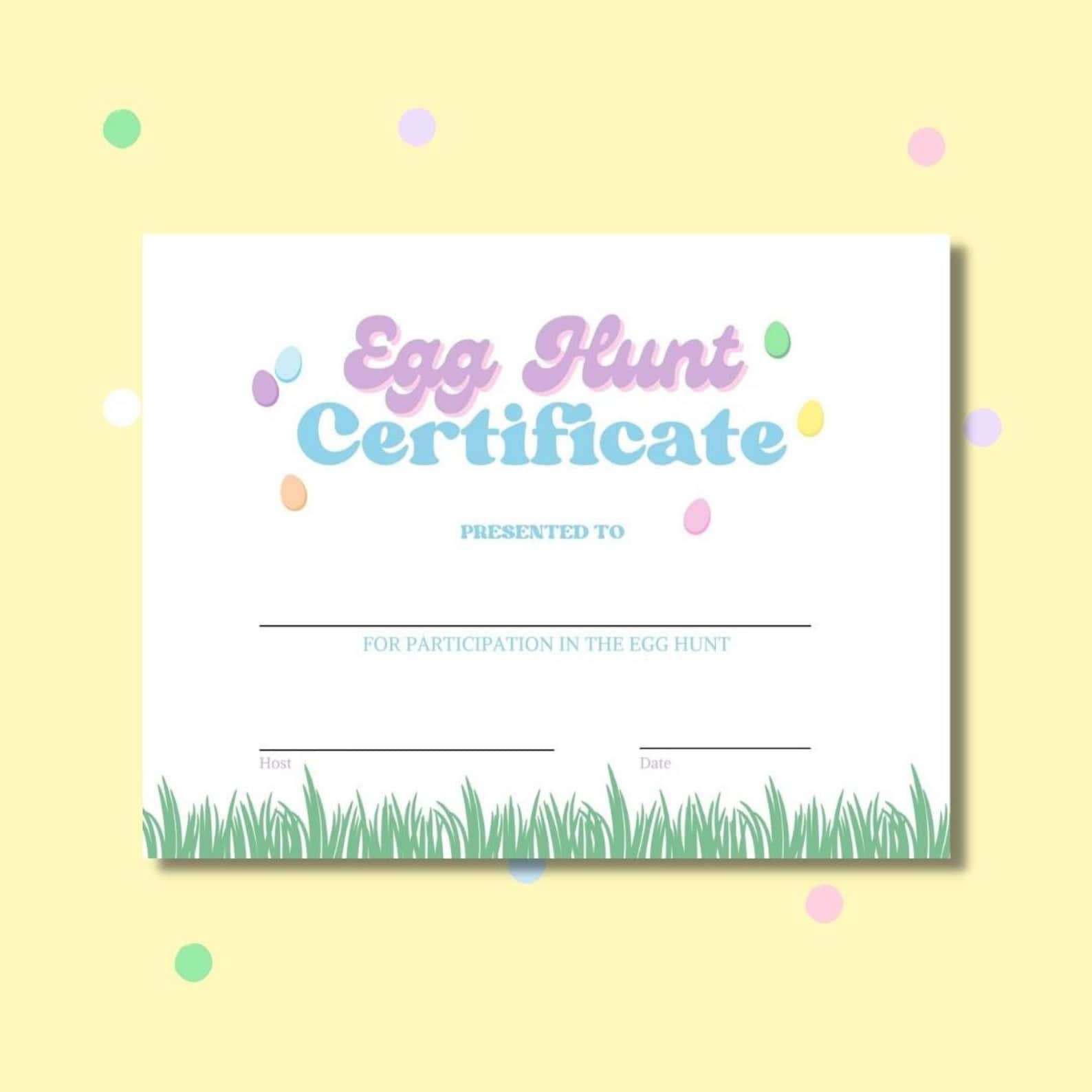Easter Egg Hunt Certificate Printable Easter Decor Kids - Etsy