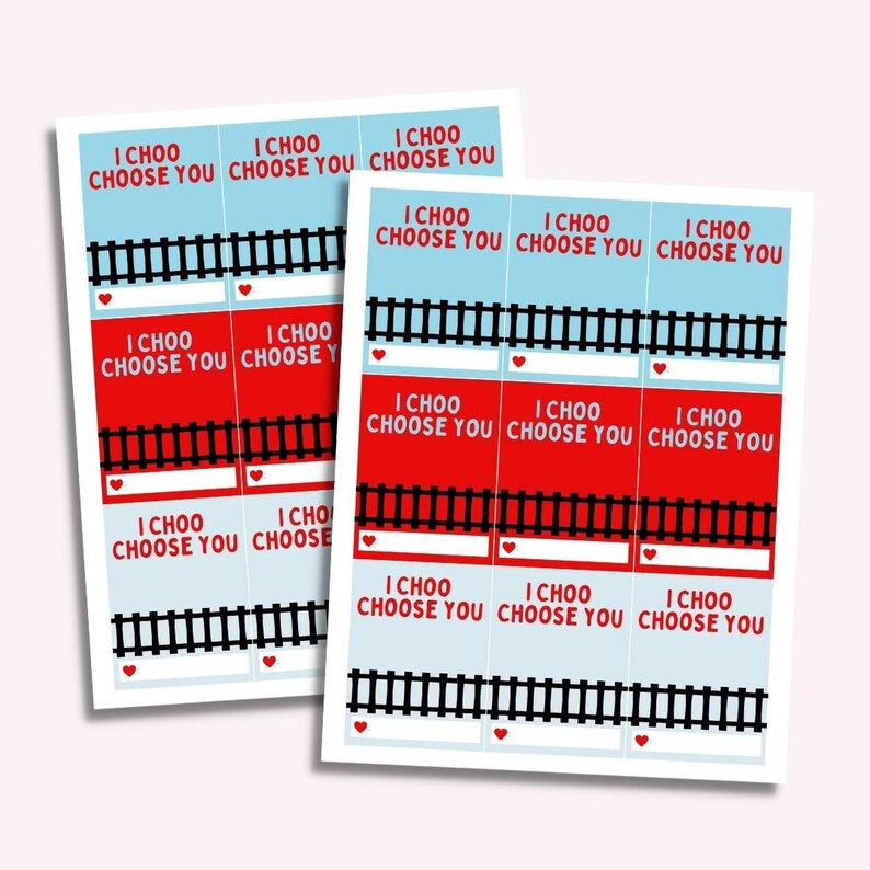 Train Valentines Day Printable Instant Download DIY Valentines Trains ...