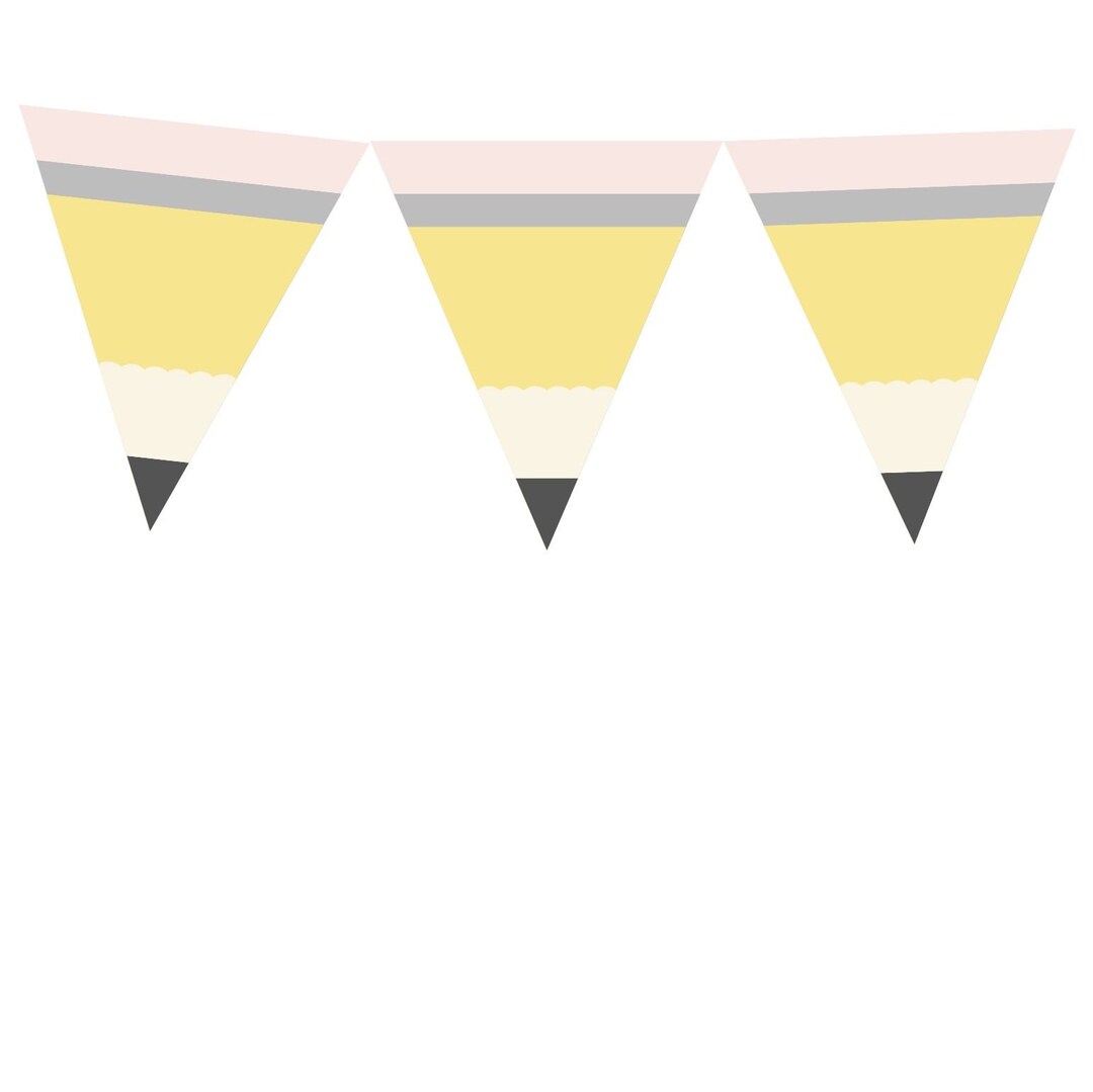 First Day of School Pencil Printable Pennant Flag Banner for Kids Back ...