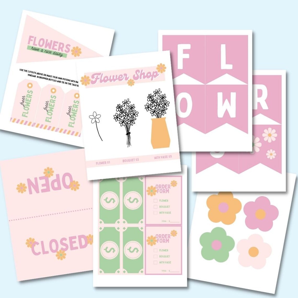 Printable Flower Shop for Kids Kids Activity Flower Shop | Etsy