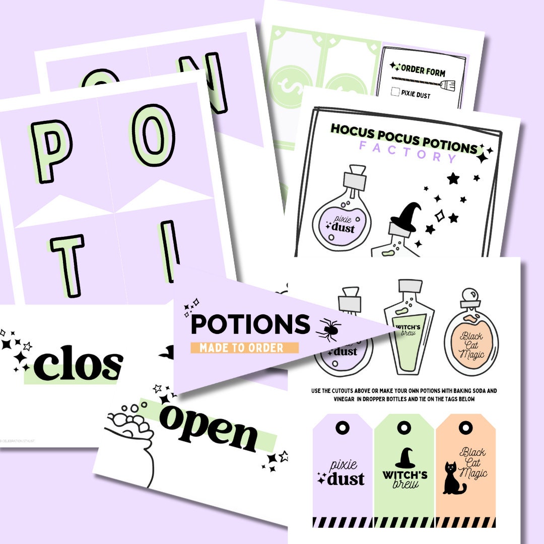 Halloween Potion Printables Pretend Play Halloween Game Printables for ...