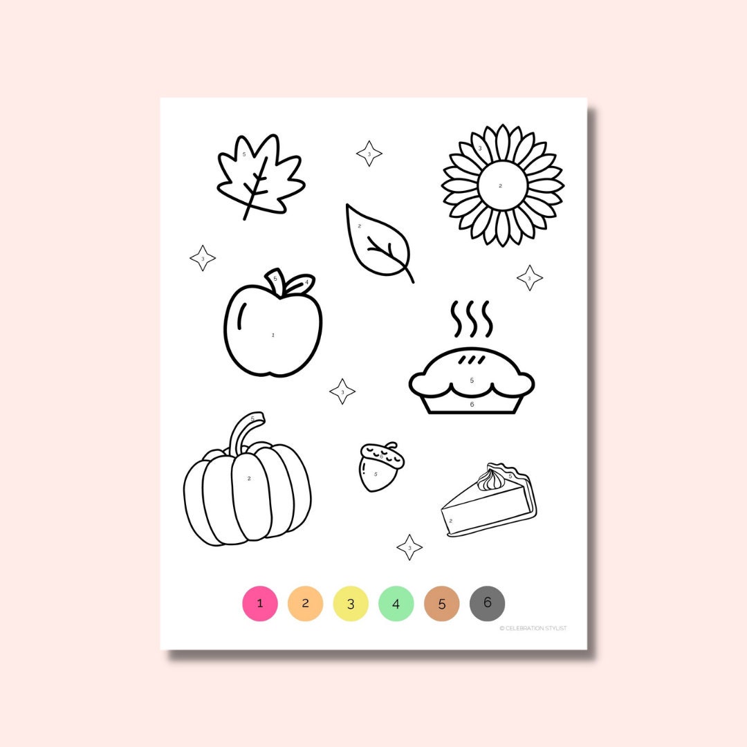 Printable Fall Coloring Sheet Fall Color by Number Printable Fall Kids ...