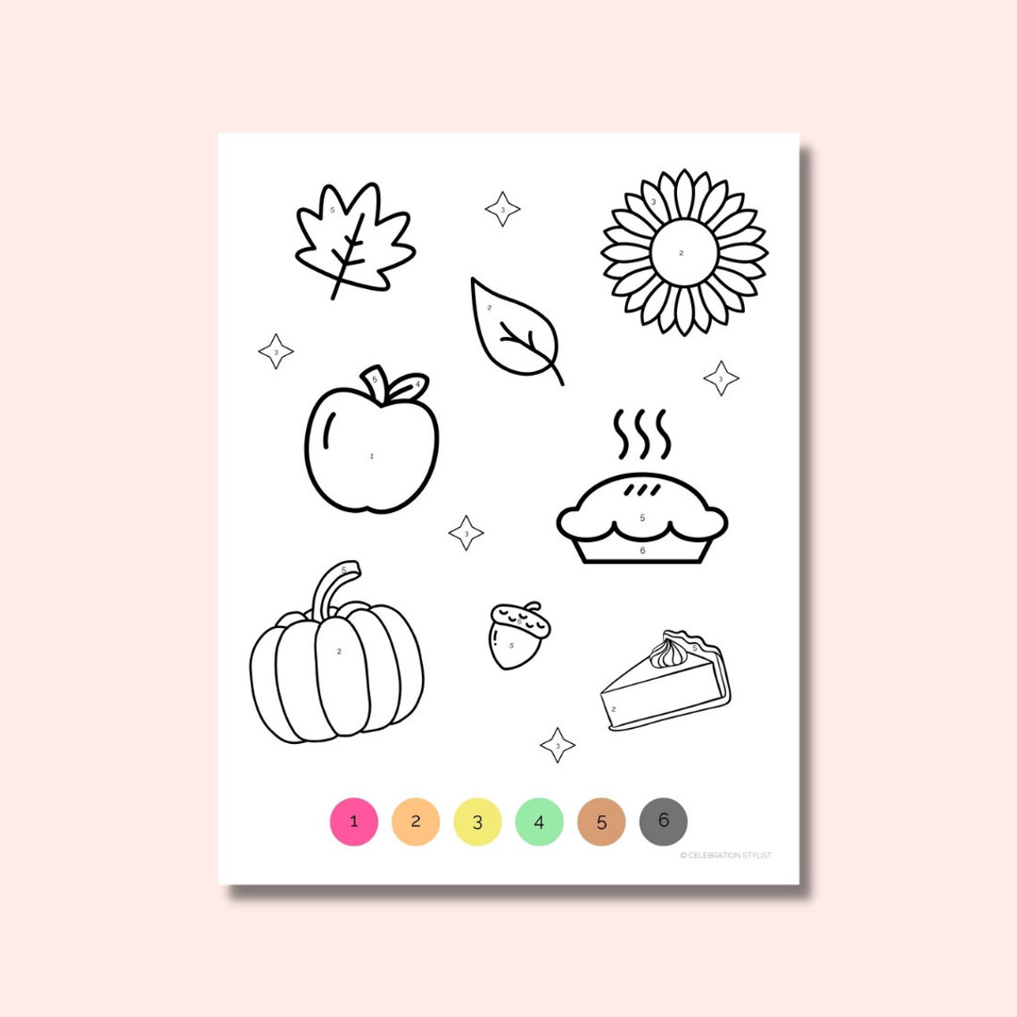Printable Fall Coloring Sheet Fall Color by Number Printable Fall Kids ...