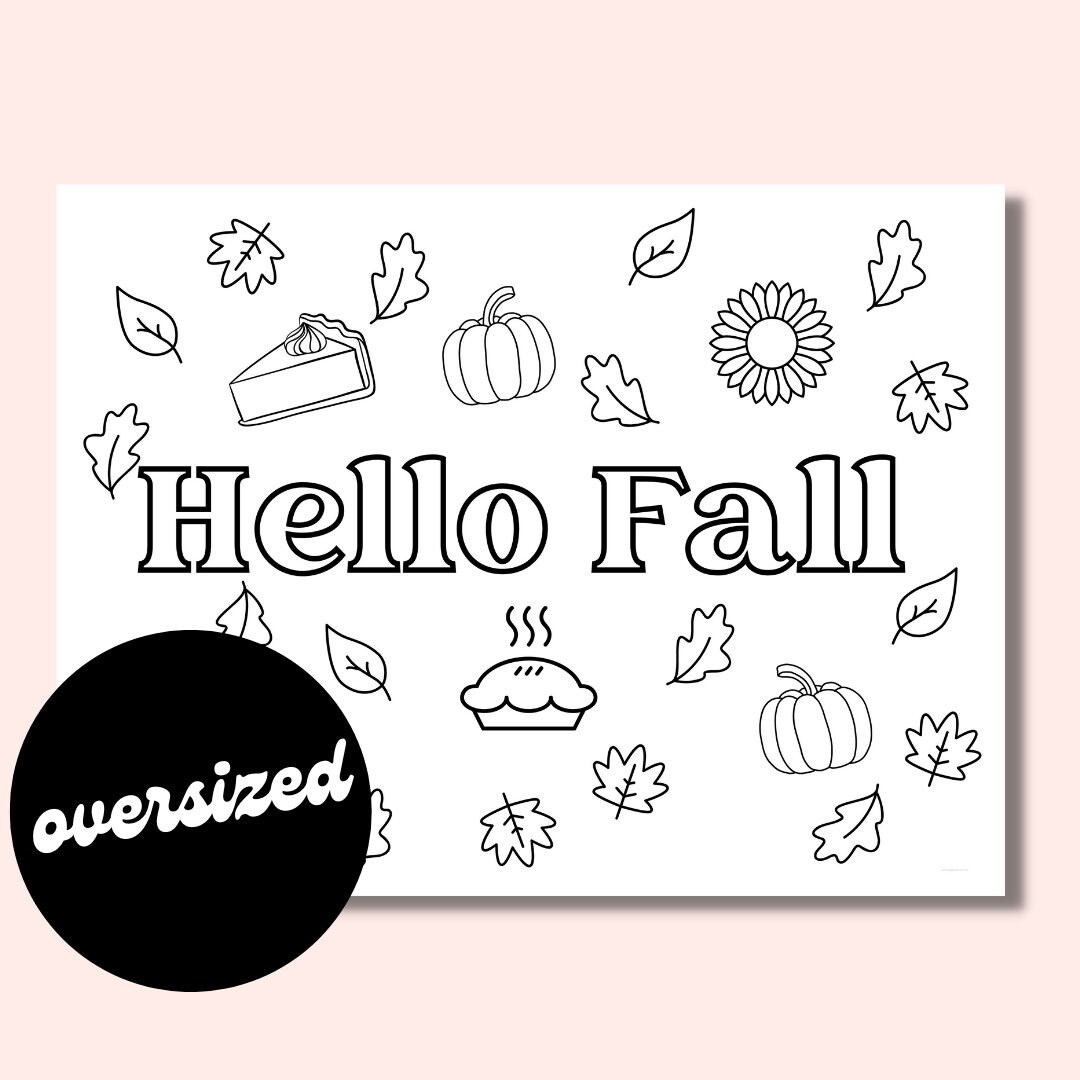 Fall Coloring Sheet Printable Printable Sign Fall Banner Digital ...