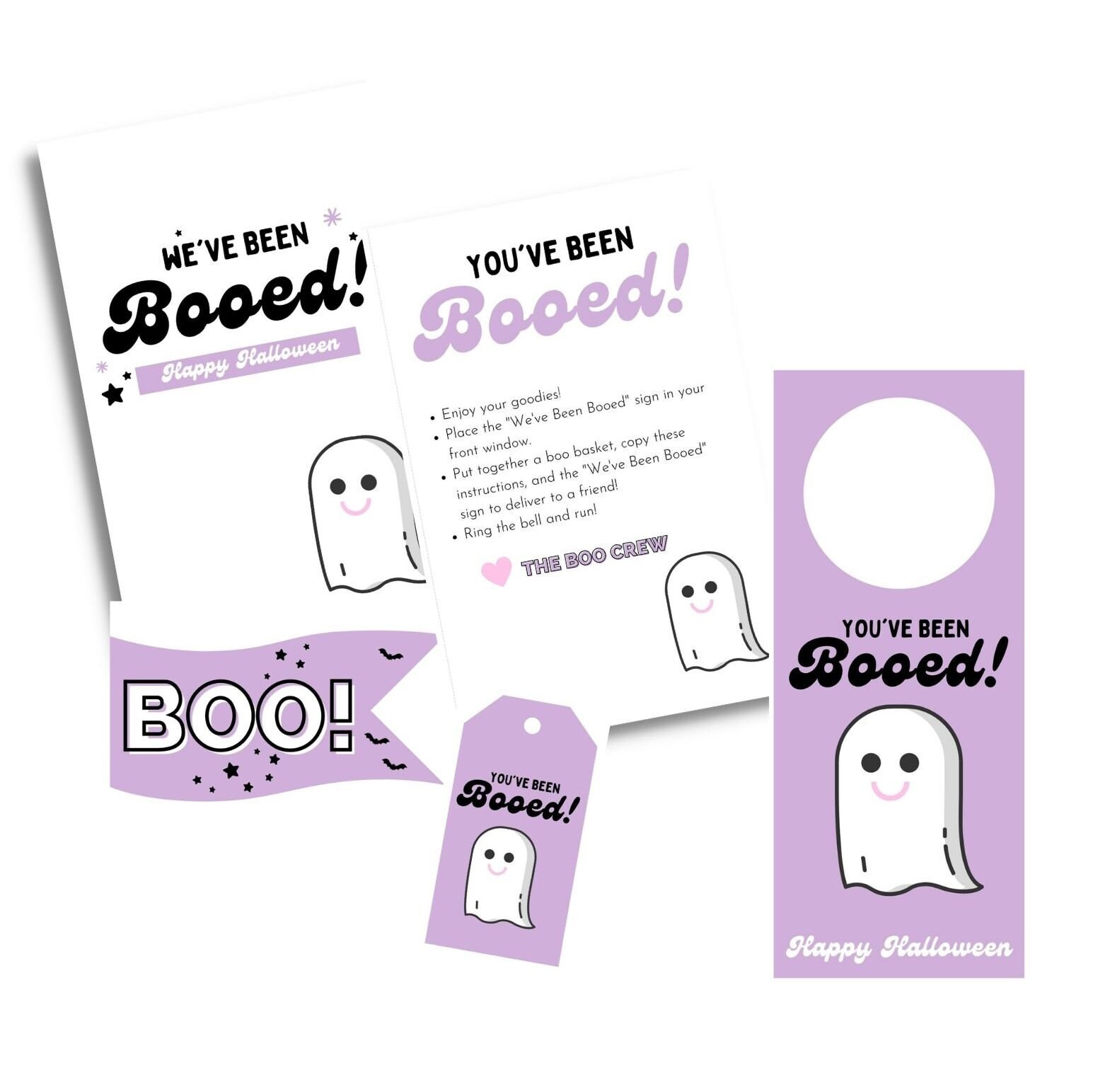 Halloween Printable Boo Basket Set You've Been Booed Kit - Etsy