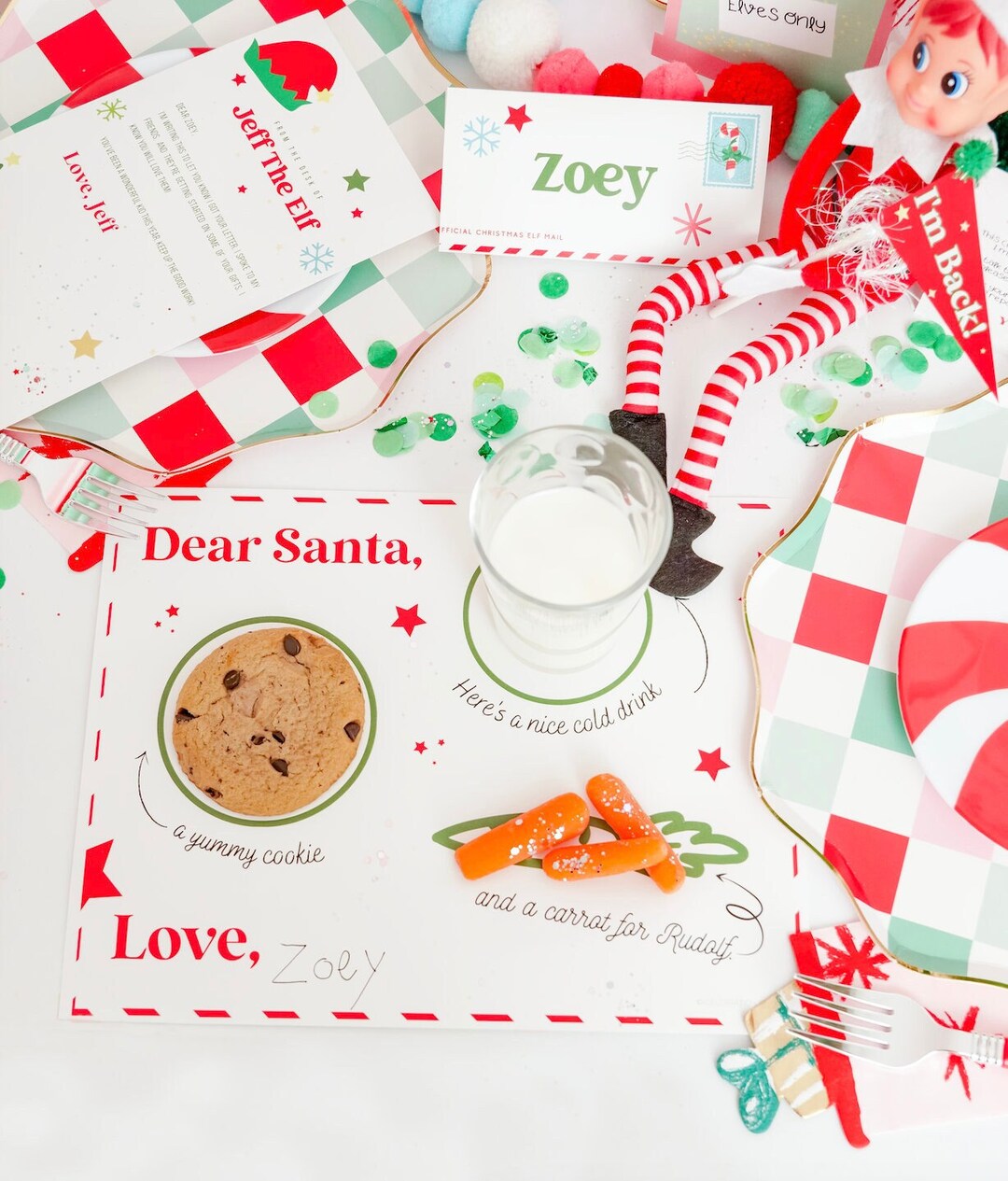 Christmas Placemat Printable Christmas Eve Milk and Cookies for Santa ...