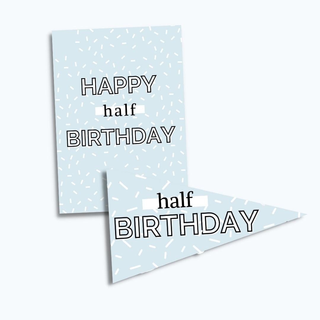 Happy Half Birthday Printable Sign Half Birthday Party Decor for Boys ...