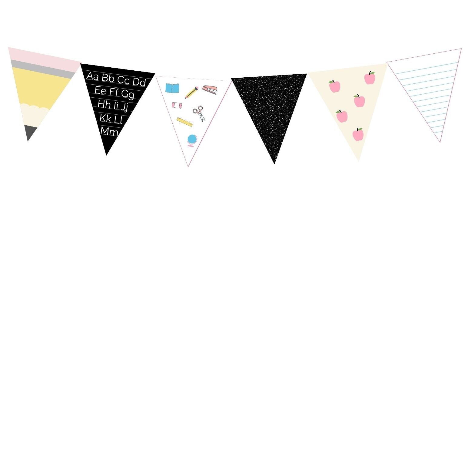 First Day of School Printable Pennant Flag Banner for Kids - Etsy