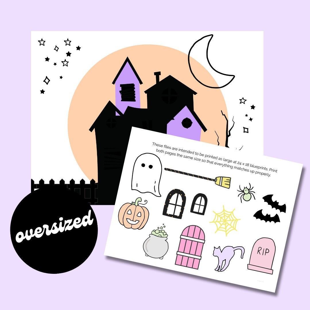 Halloween Haunted House Craft Printable Halloween Printable Activity ...