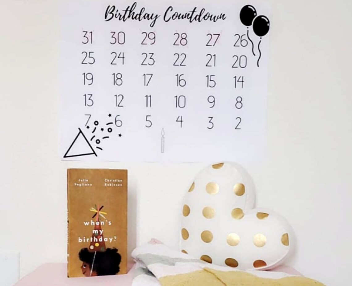 Birthday Countdown Printable Birthday Banner Poster Birthday Sign Decor ...