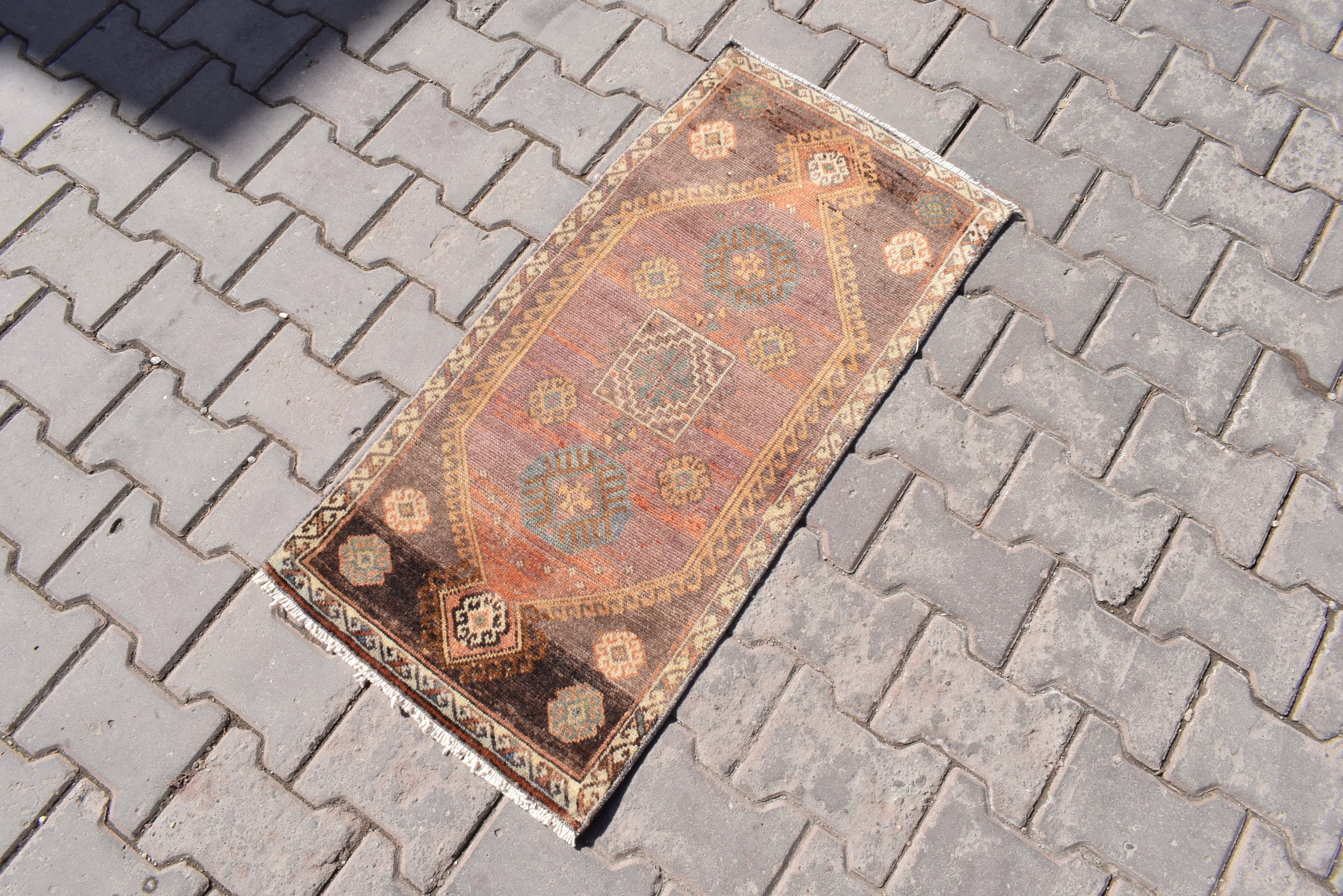 ALTE kleine RUG handgemachte Mini Teppich Doormate Teppich - Etsy.de