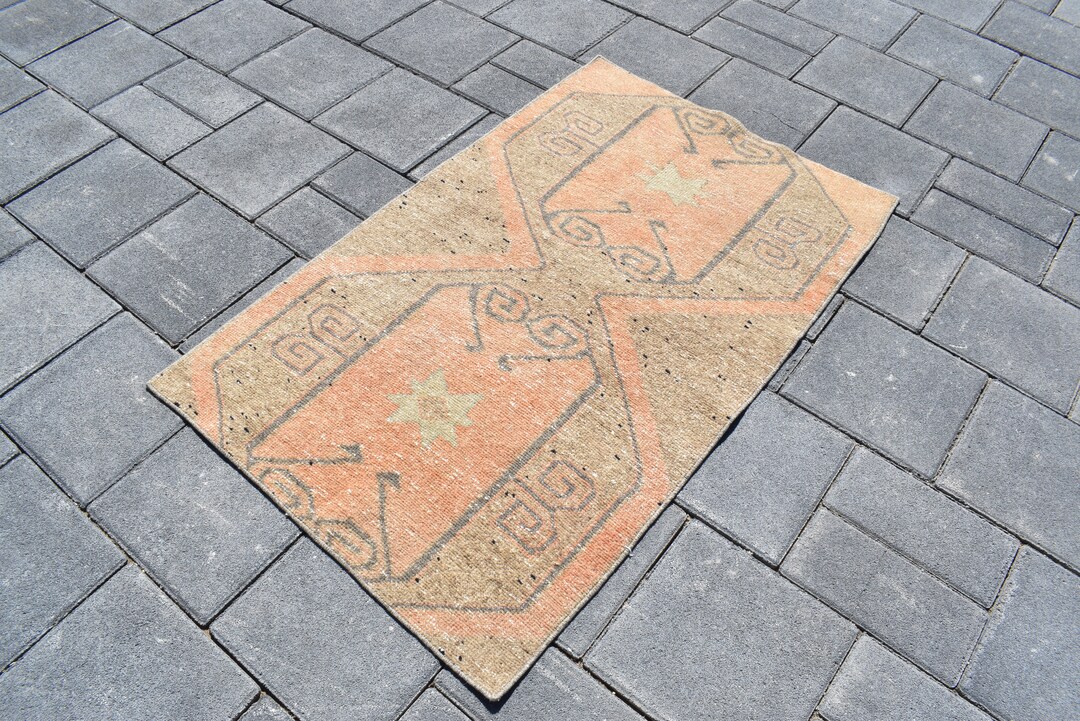 2x4 TURKEY Runner,turkish 2X4 Rug, Turkish Rug 2x4,2x4 Orange Rug,wool ...